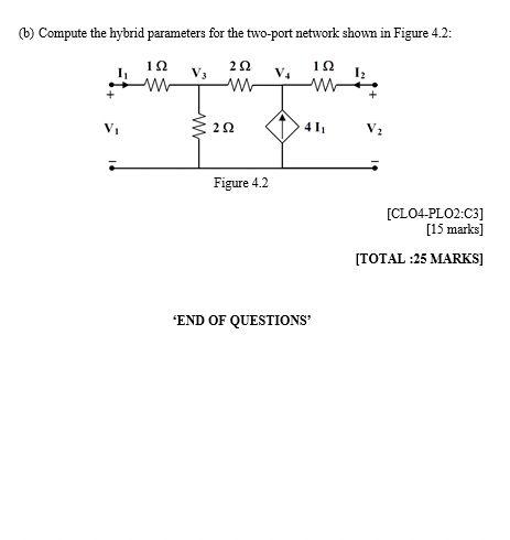 Solved (6) Compute the hybrid parameters for the two-port | Chegg.com