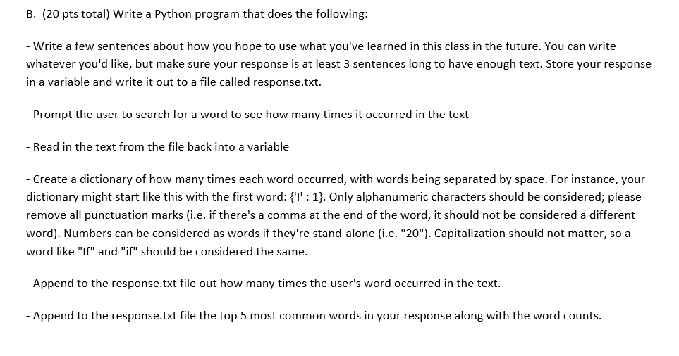 Solved Please use python. For the 3 sentences, whatever is | Chegg.com