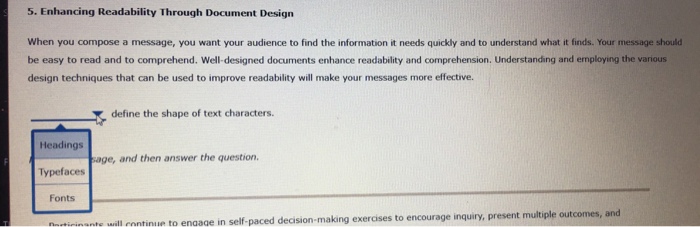 Solved 5. Enhancing Readability Through Document Design When | Chegg.com