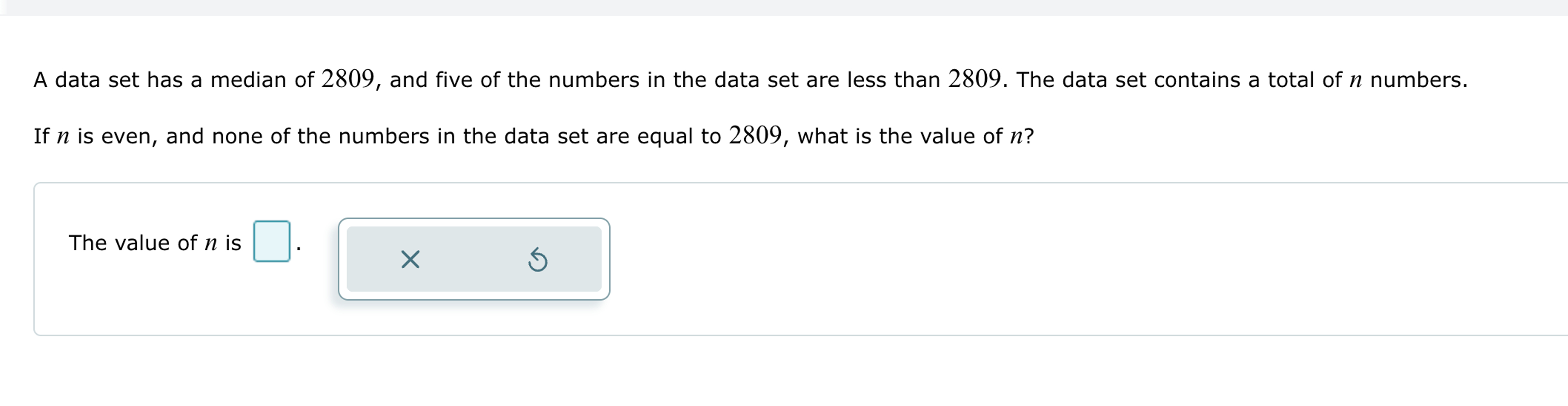 A data set has a median of 2809 , ﻿and five of the | Chegg.com