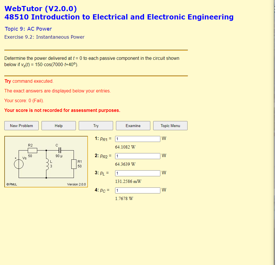 WebTutor (V2.0.0) 48510 Introduction to Electrical | Chegg.com