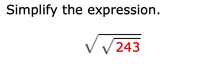 Solved Simplify the expression. 243 3 381 +3 24 + | Chegg.com