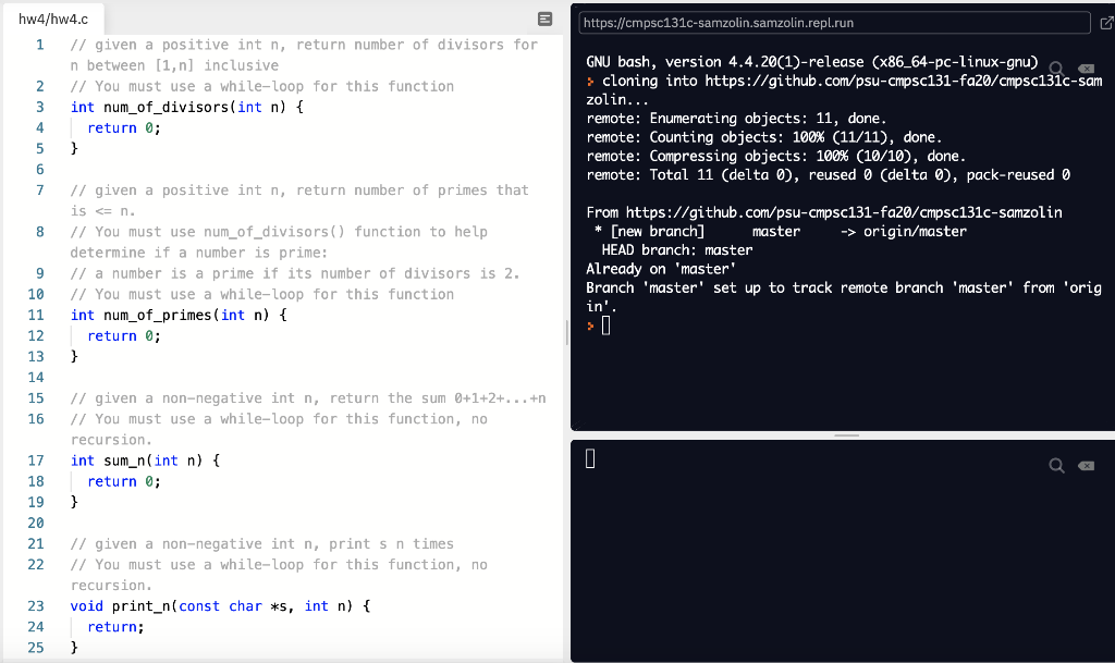 Solved https://cmpsc131c-samzolin.samzolin.repl.run X GNU | Chegg.com