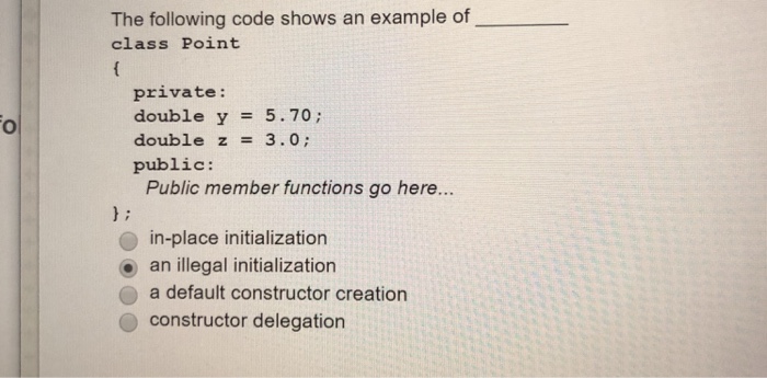 Solved The following code shows an example of class Point | Chegg.com