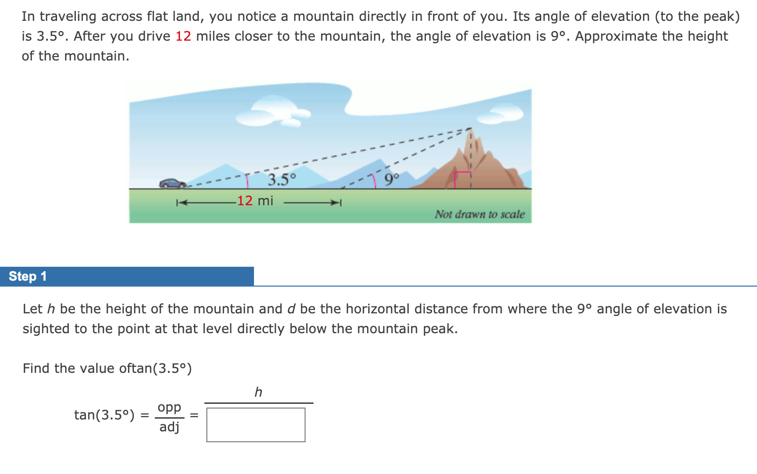 Solved In traveling across flat land, you notice a mountain | Chegg.com