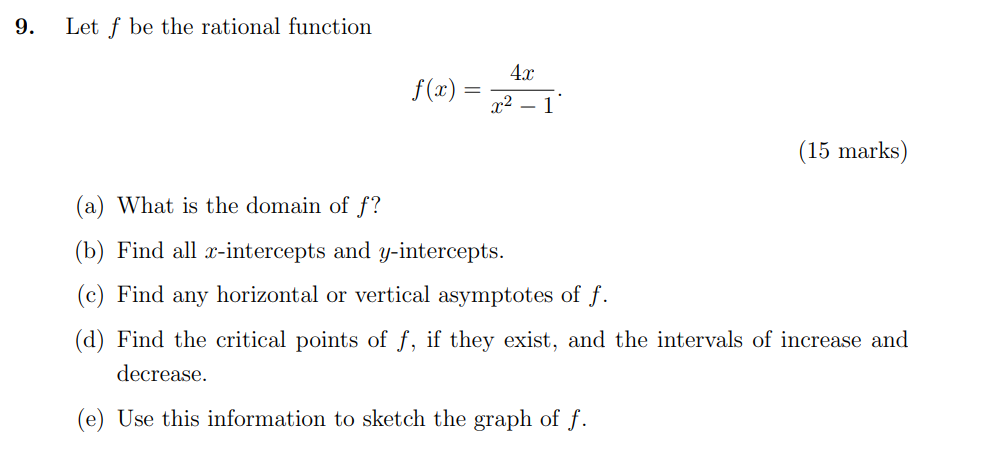 Solved 9. Let f be the rational function f(x)=x2−14x. (a) | Chegg.com