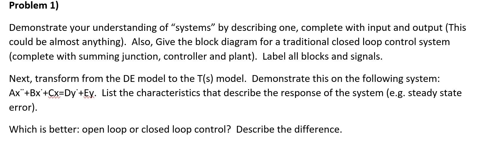 Problem 1) Demonstrate your understanding of | Chegg.com