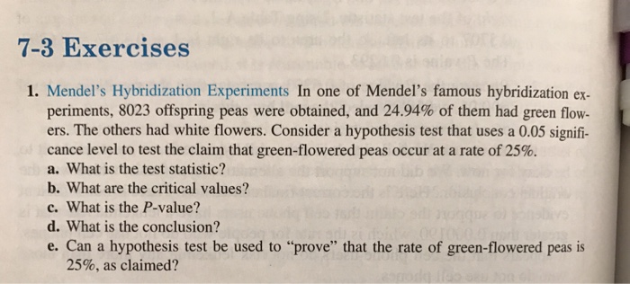 Solved In one of Mendel's famous hybridization experiments, | Chegg.com