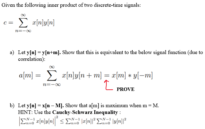 Solved Given the following inner product of two | Chegg.com