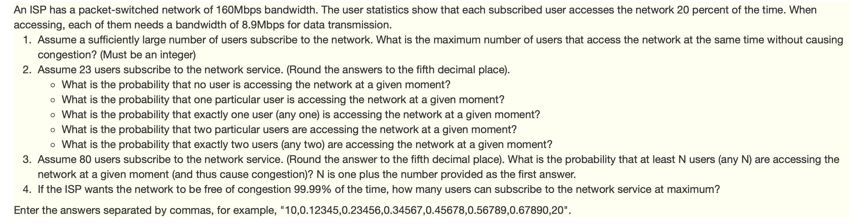 Solved An ISP has a packet-switched network of 160Mbps | Chegg.com