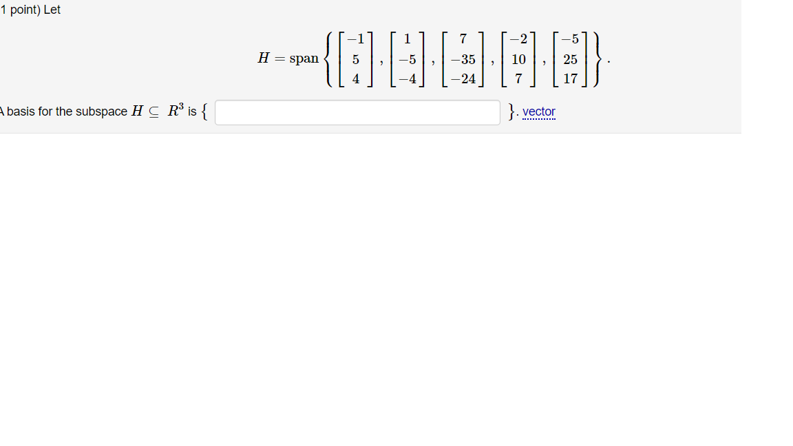 Solved 1 point) Let | Chegg.com