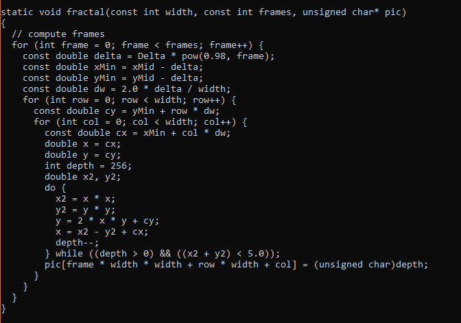 static void fractal (const int width, const int | Chegg.com