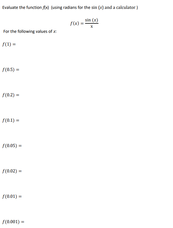 Solved Evaluate the function f(x) (using radians for the | Chegg.com
