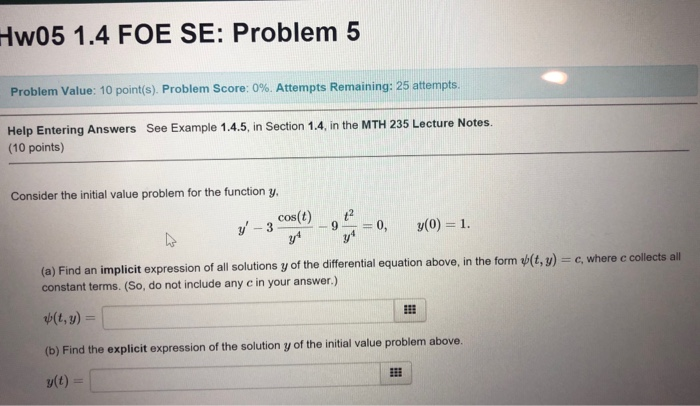 Solved Hw05 1.4 FOE SE: Problem 5 Problem Value: 10 points). | Chegg.com