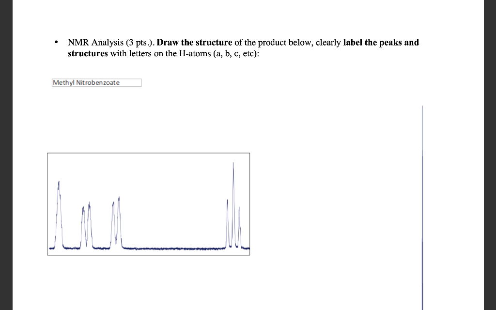 Solved NMR Analysis (3 pts.). Draw the structure of the | Chegg.com