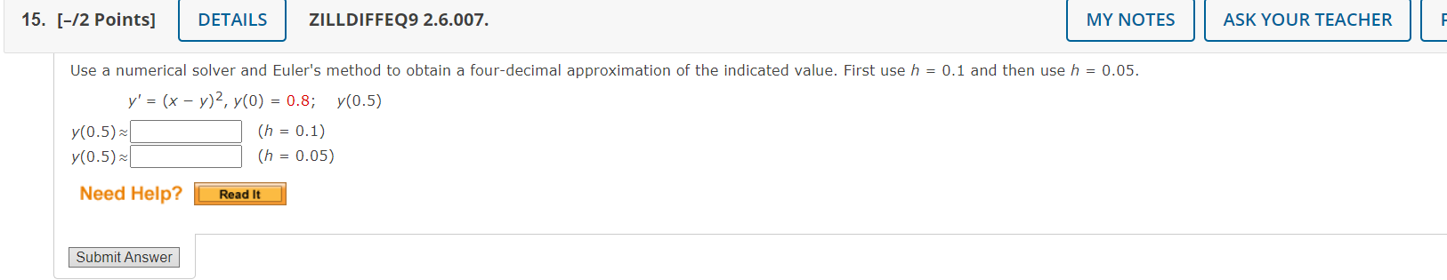 Solved Use a numerical solver and Euler's method to obtain a | Chegg.com