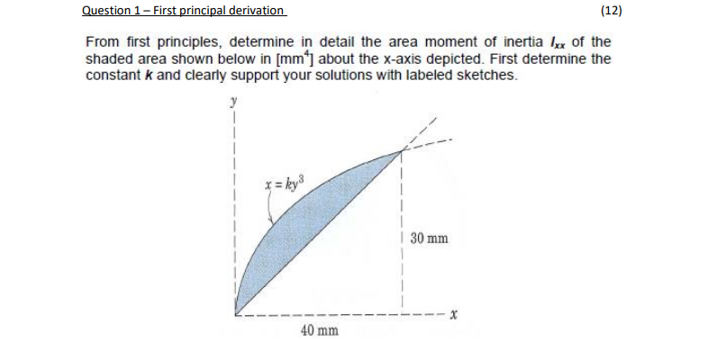 Solved Question 1 - First principal derivation (12) From | Chegg.com