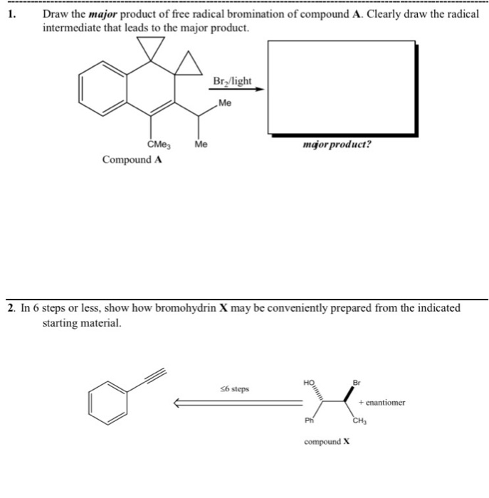 Solved Draw the major product of free radical bromination of | Chegg.com