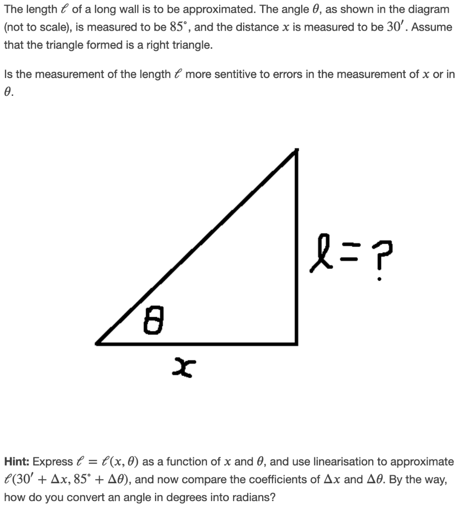 Solved The length € of a long wall is to be approximated. | Chegg.com