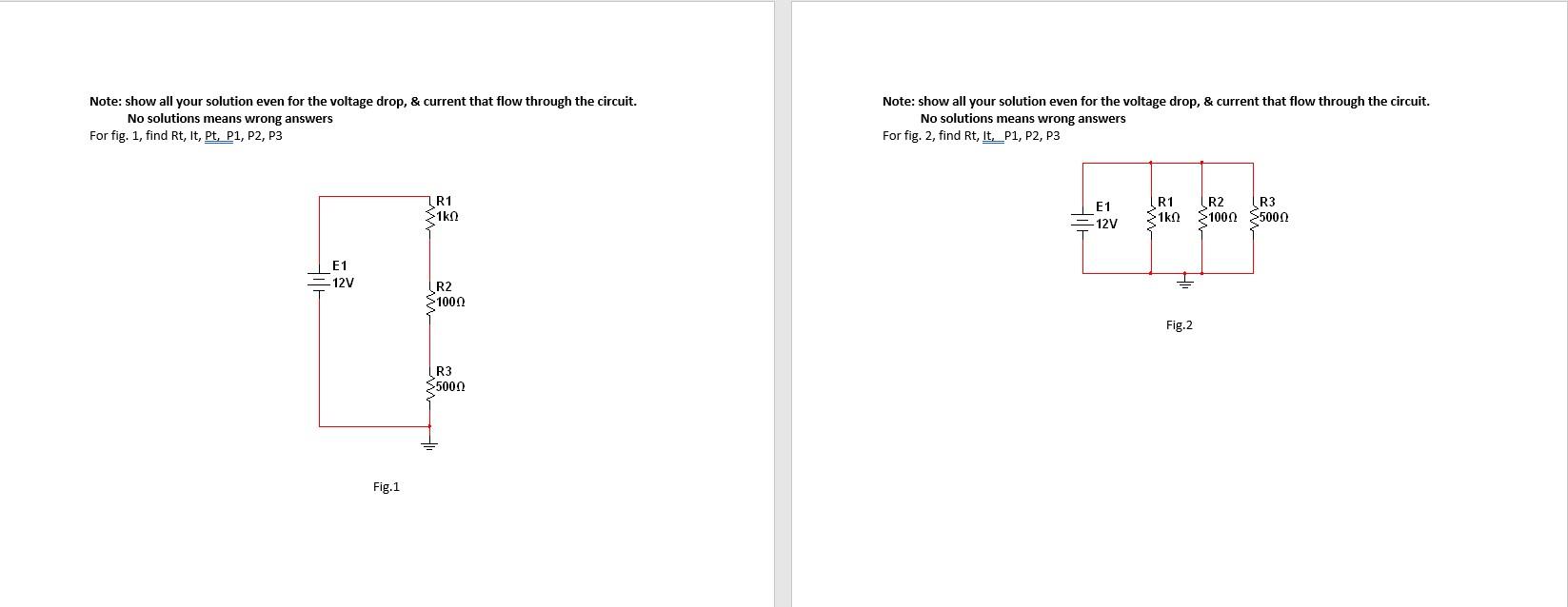 Solved Please show all your solutions even for the voltage | Chegg.com