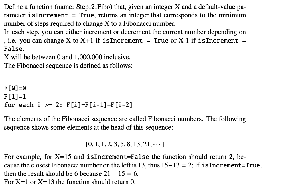 Solved In Python Define A Function Name Step 2 Fibo