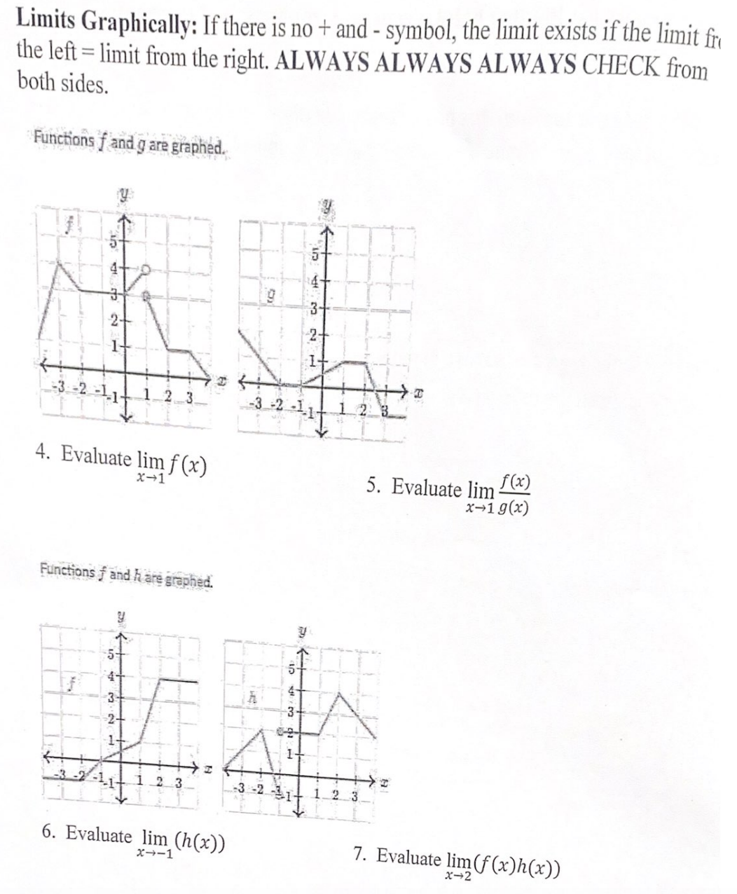 Solved Limits Graphically: If there is no + and - symbol, | Chegg.com