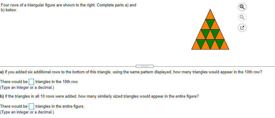 Solved Four rows of a triangular figure are shown to the | Chegg.com