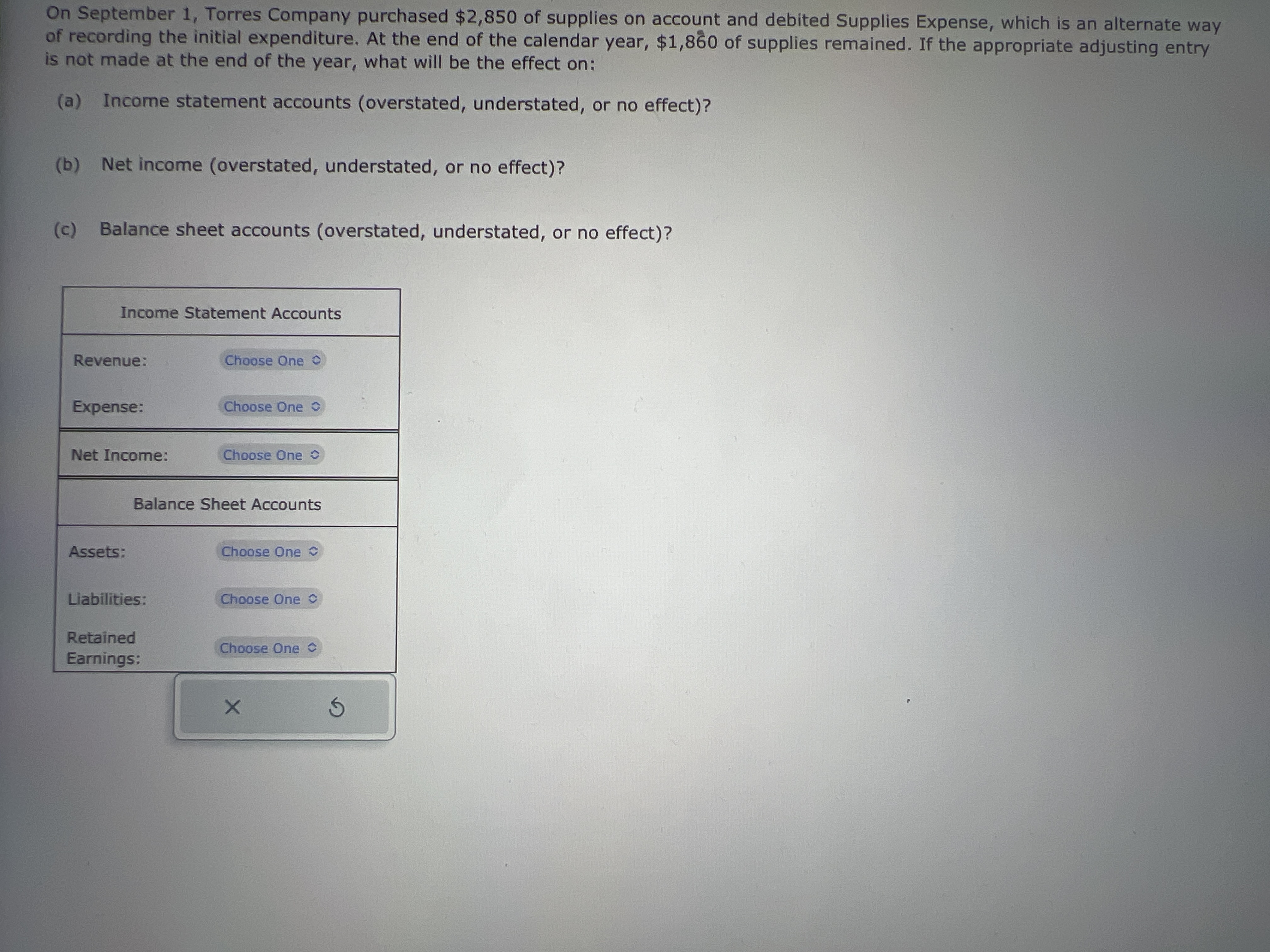 Solved On September 1 , Torres Company purchased $2,850 of | Chegg.com