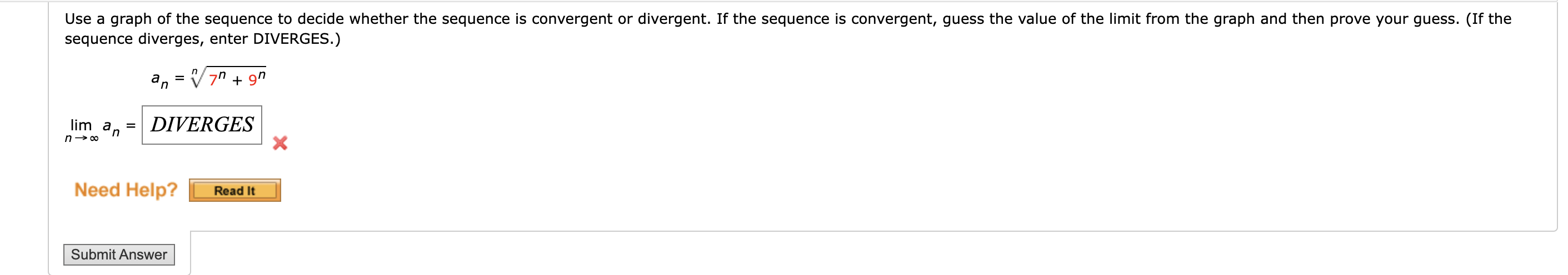 Solved sequence diverges, enter DIVERGES.) | Chegg.com