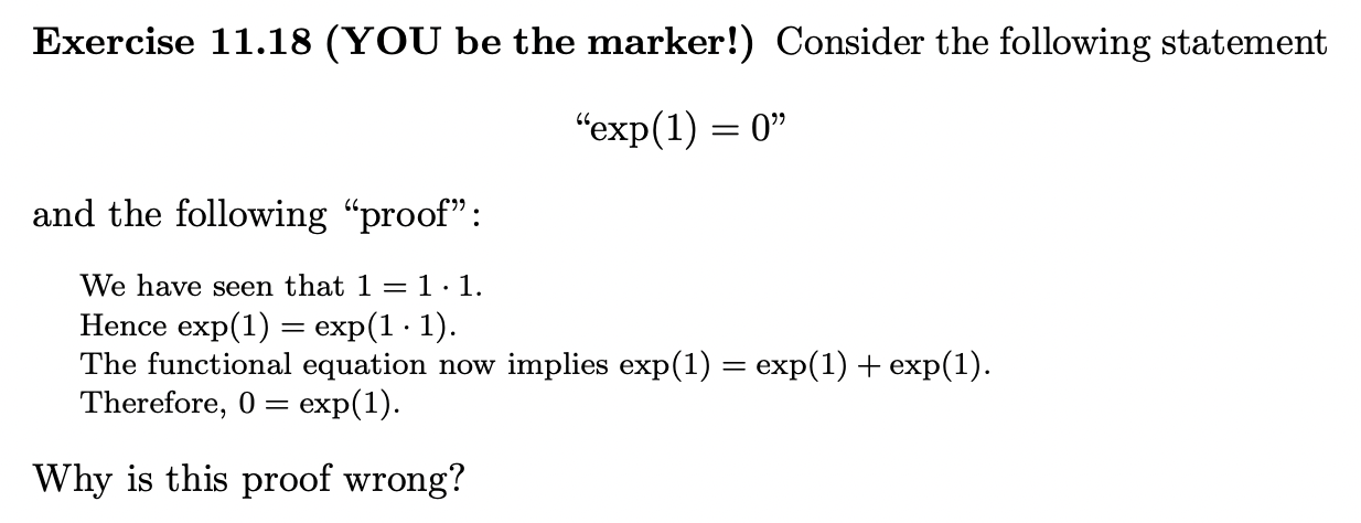 Solved Exercise 11.18 (YOU be the marker!) Consider the | Chegg.com