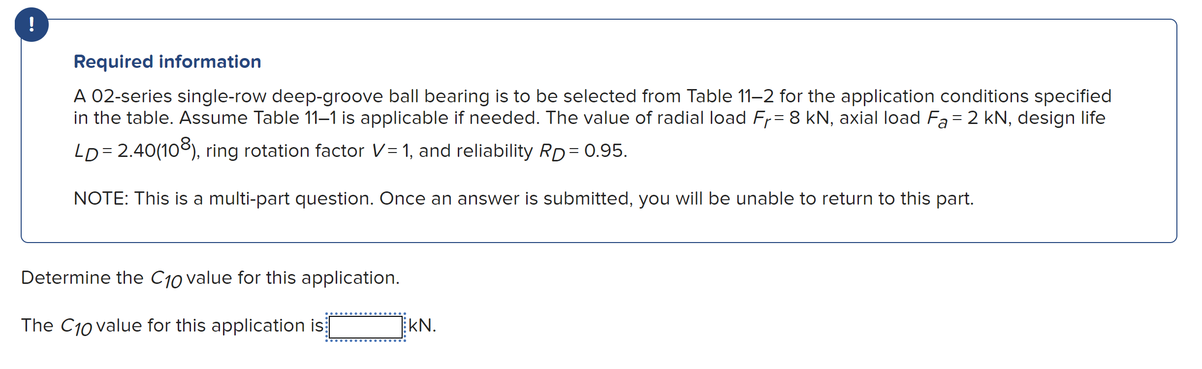 Required information A 02-series single-row | Chegg.com