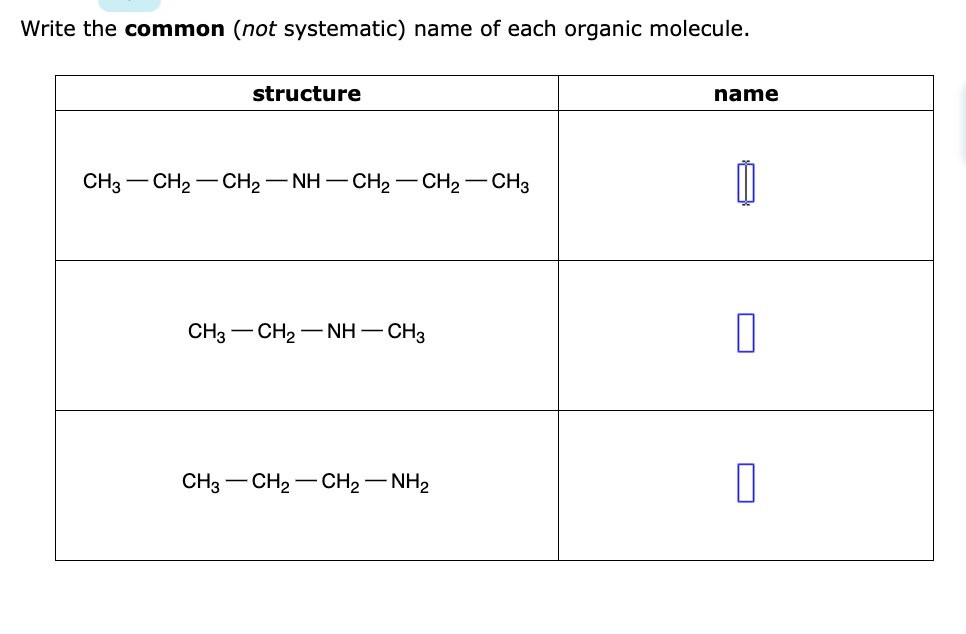 Solved Write the common (not systematic) name of each | Chegg.com