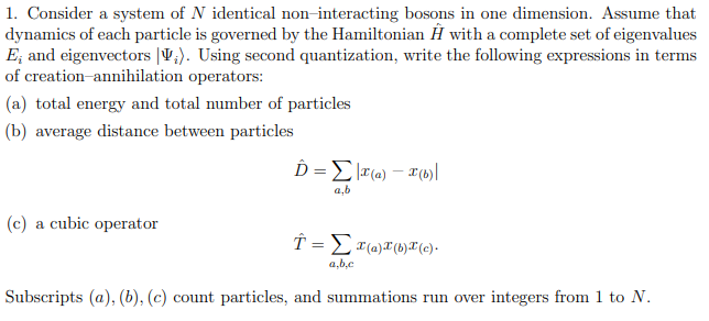 1. Consider a system of N identical non-interacting | Chegg.com