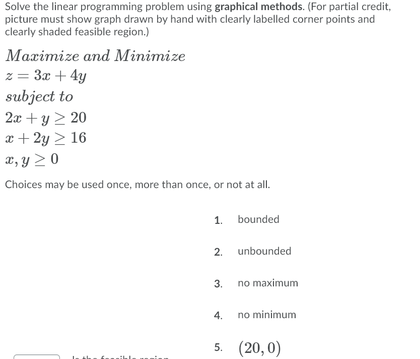 Solved Solve the linear programming problem using graphical | Chegg.com