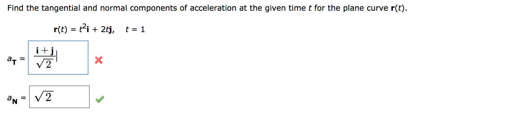 Solved Find the tangential and normal components of | Chegg.com