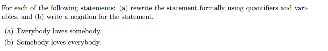 Solved For each of the following statements: (a) rewrite the | Chegg.com