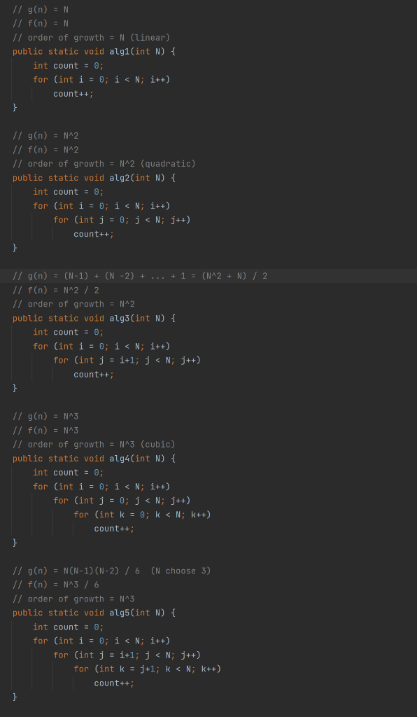 Solved For each algorithm, using the number of inner loop | Chegg.com