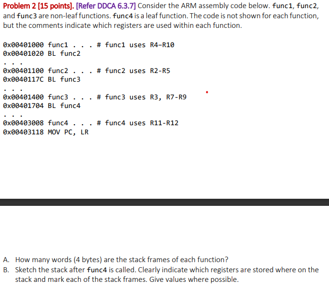 Solved Problem 2 [15 points]. [Refer DDCA 6.3.7] Consider | Chegg.com