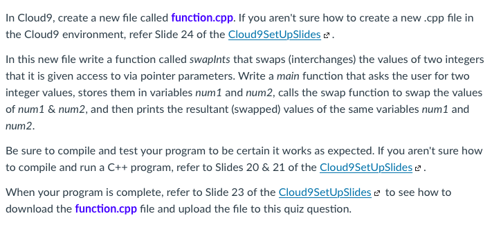 Solved In Cloud9, create a new file called function.cpp. If | Chegg.com