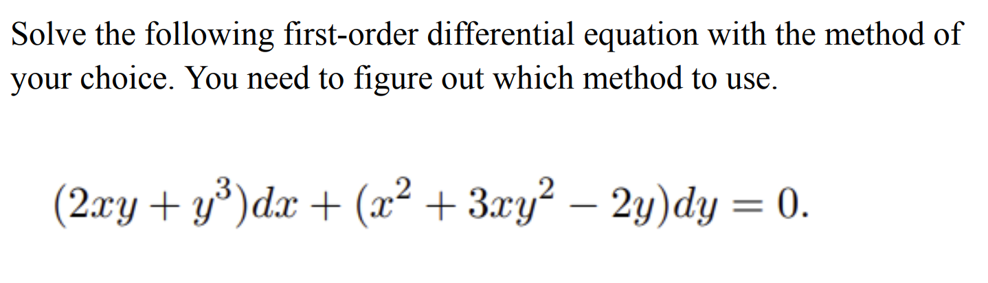 Solved Solve the following first-order differential equation | Chegg.com