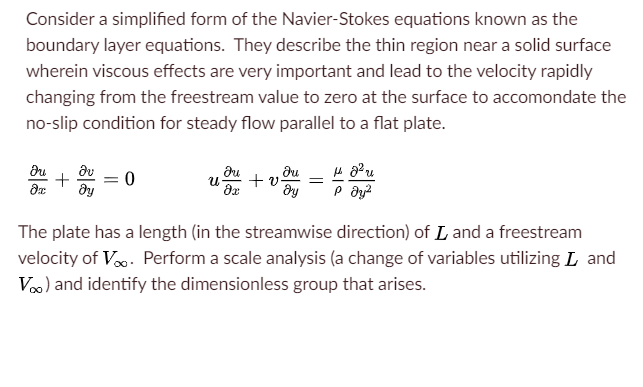 Solved Consider a simplified form of the Navier-Stokes | Chegg.com