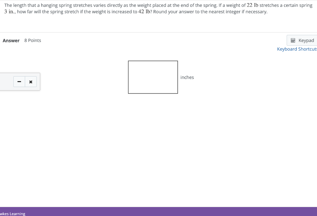 Solved The length that a hanging spring stretches varies | Chegg.com