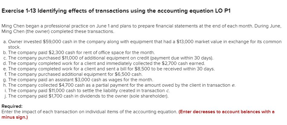 Solved Exercise 1 13 Identifying Effects Of Transactions