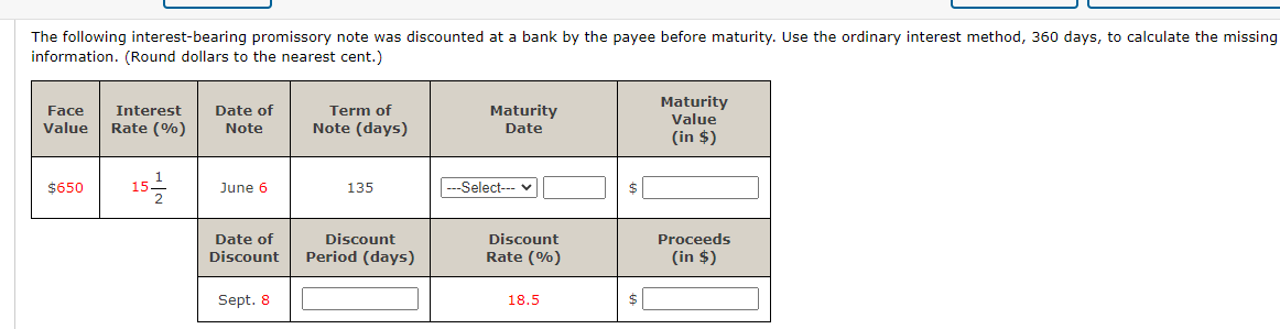 Solved The following interest-bearing promissory note was | Chegg.com