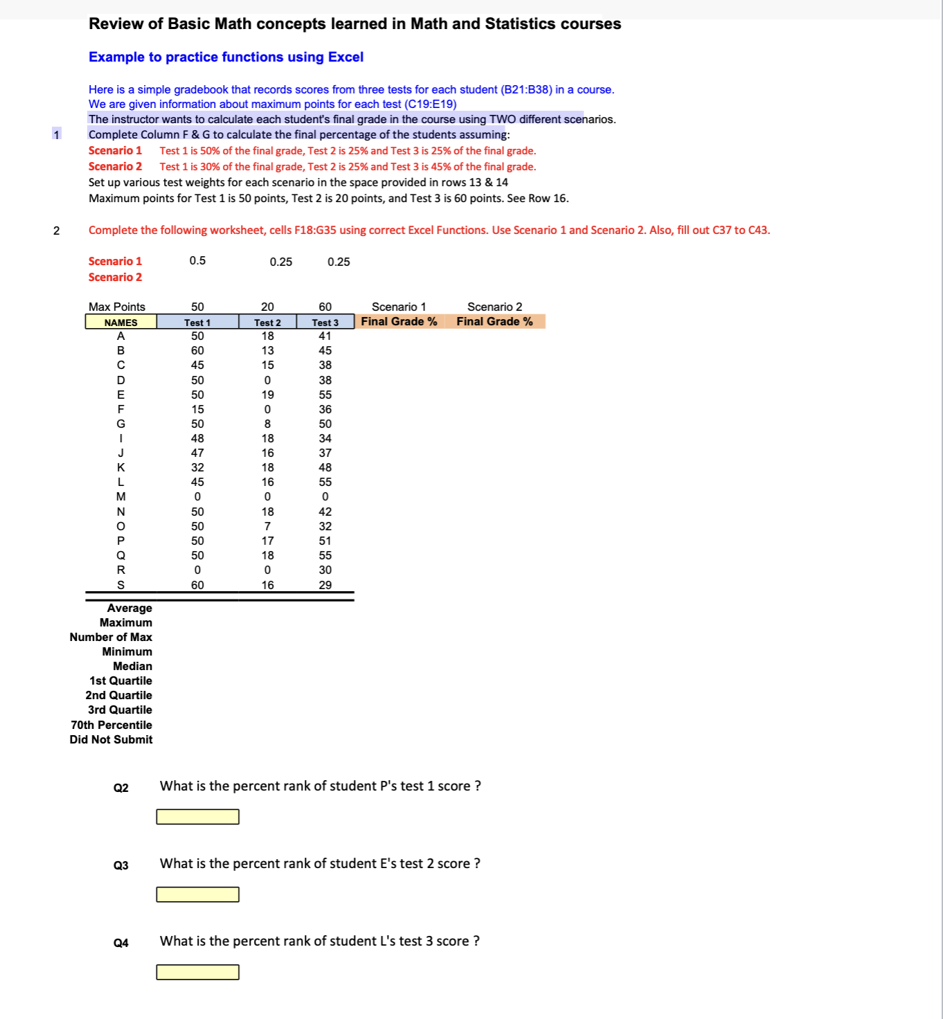 Solved Review of Basic Math concepts learned in Math and | Chegg.com