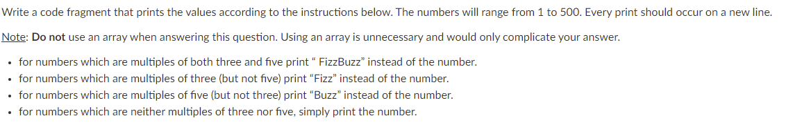 Solved Write A Code Fragment That Prints The Values 3495