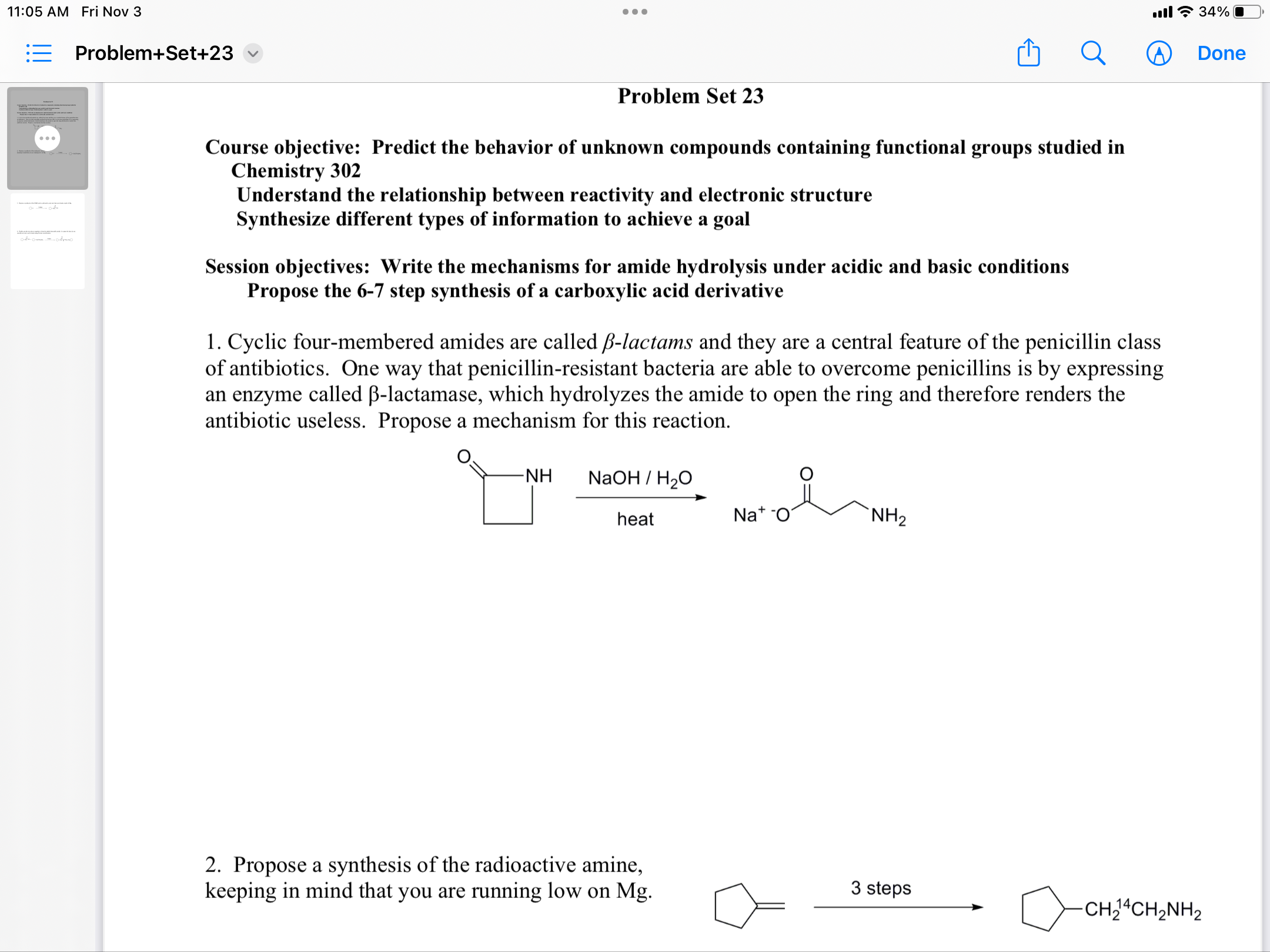 Solved Problem Set 23 Course objective: Predict the behavior | Chegg.com