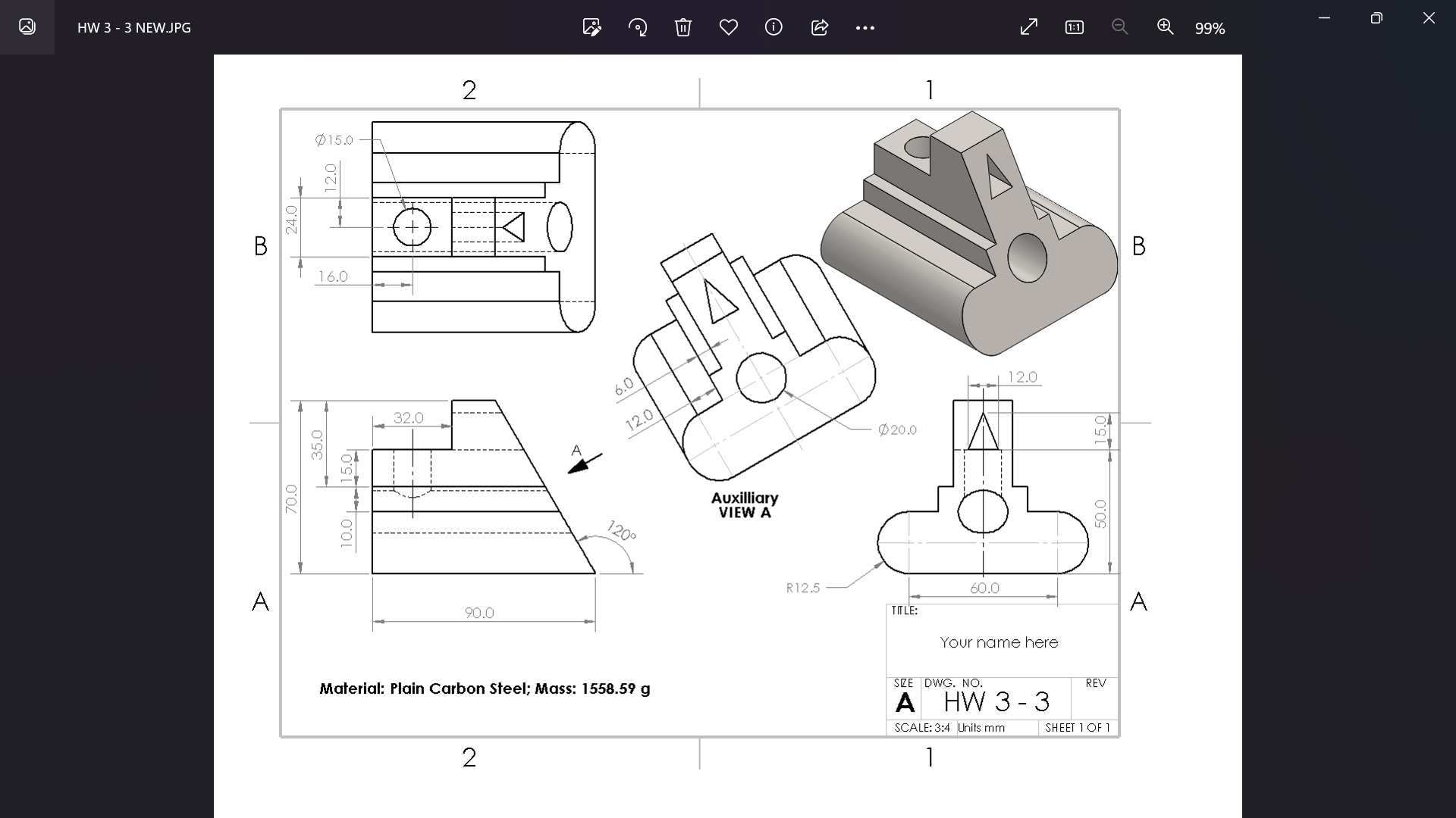 Solved I need help on making this part in solidwork | Chegg.com