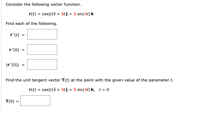 Solved Find the unit tangent vector T(t) at the point with | Chegg.com