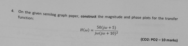 Solved 4. On the given semilog graph paper, construct the | Chegg.com